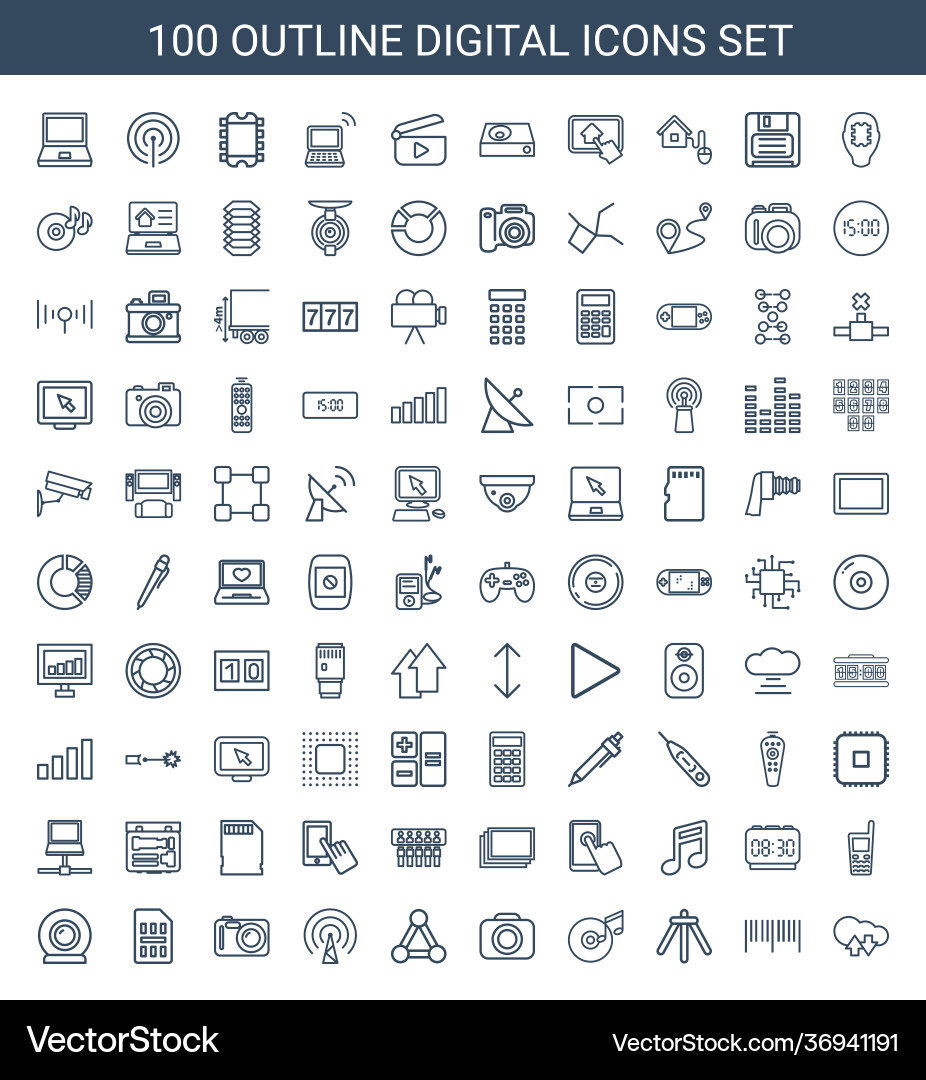 Digital icons Royalty Free Vector Image - VectorStock