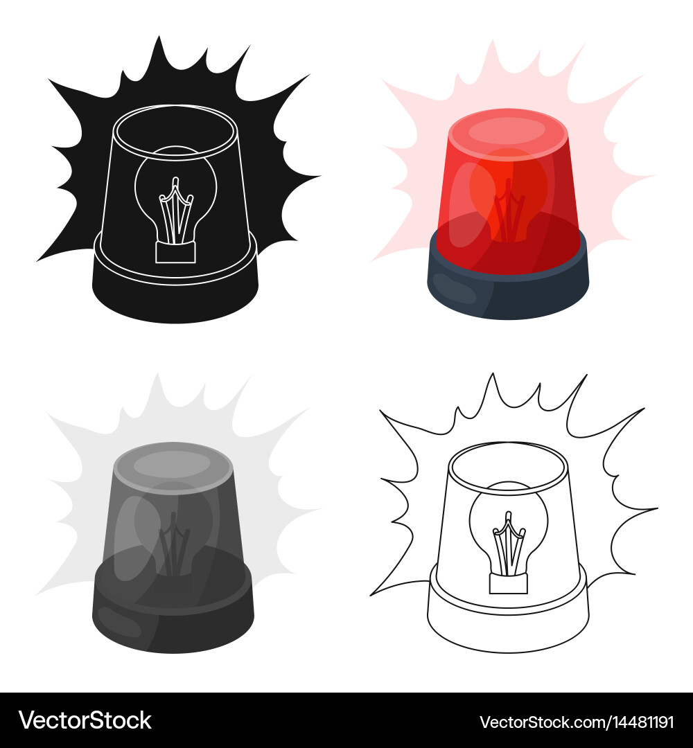 Emergency rotating beacon light icon in cartoon Vector Image