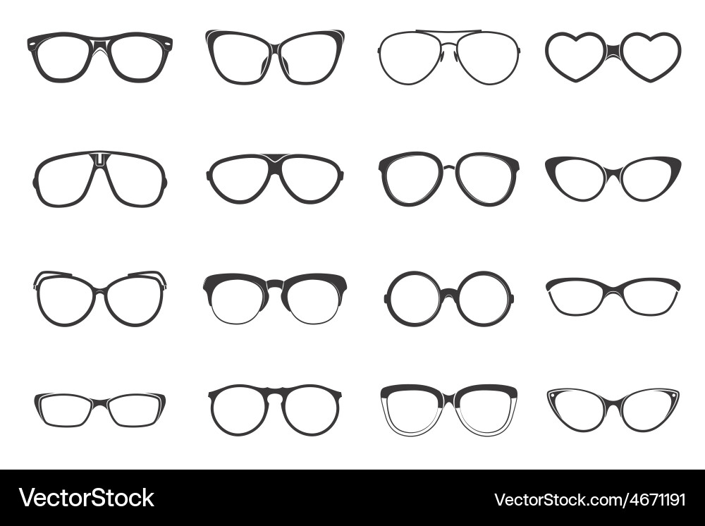 Eyeglasses set flat Royalty Free Vector Image - VectorStock