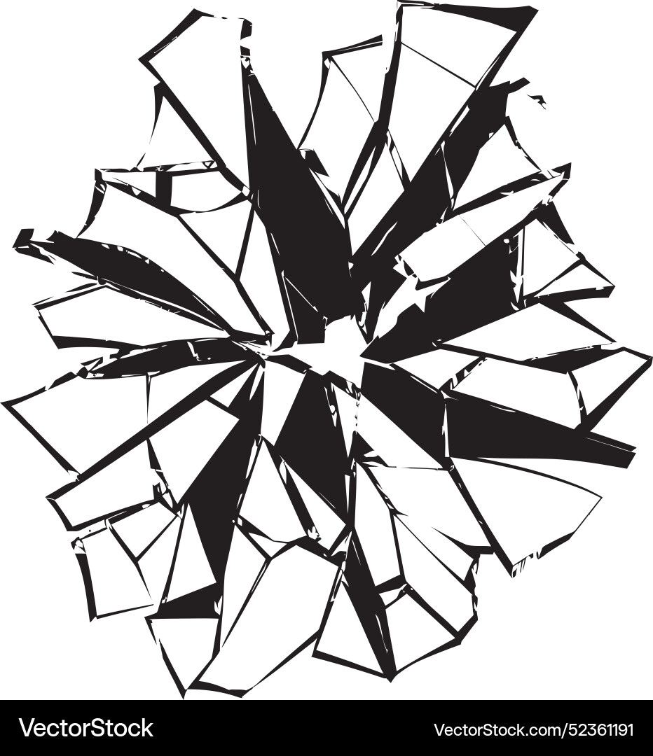 Fractured formations broken glass Royalty Free Vector Image
