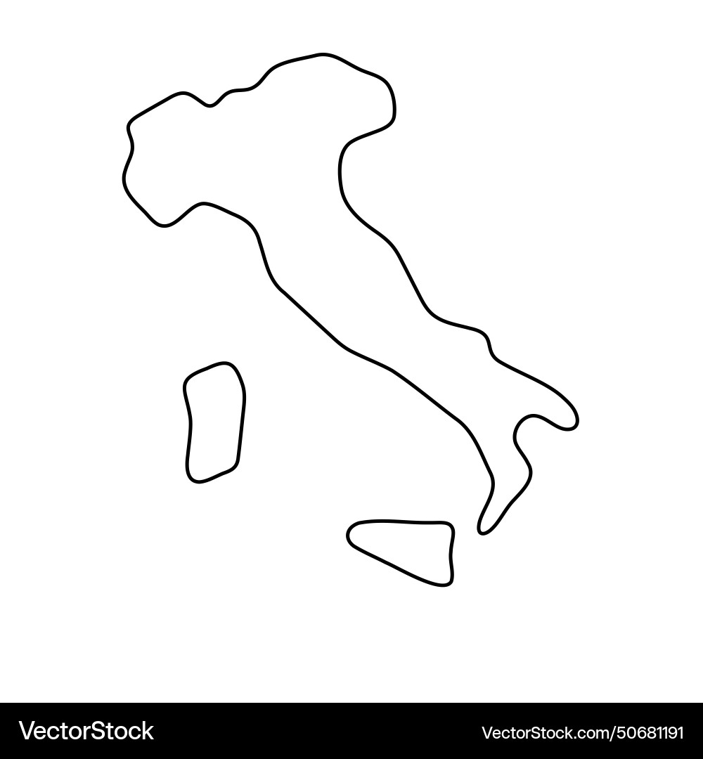 Italy simplified outline map Royalty Free Vector Image