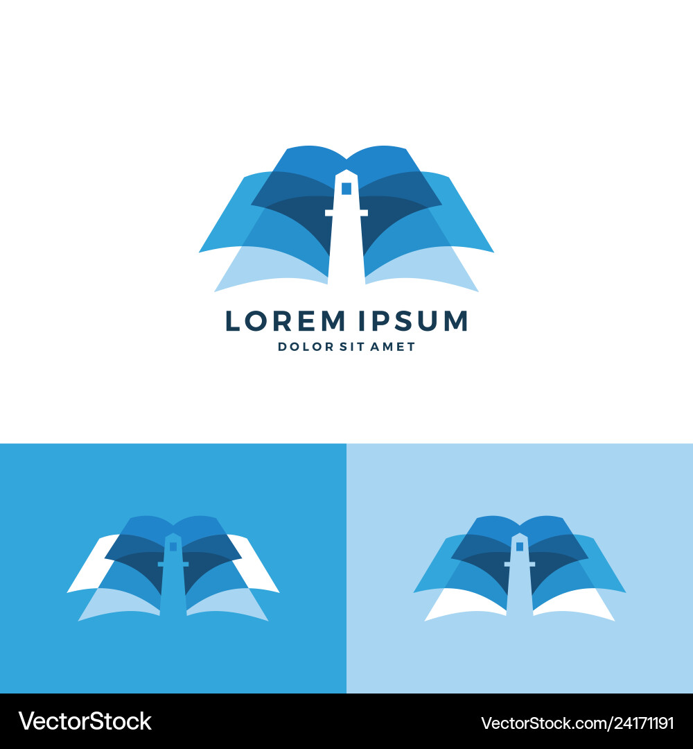 Lighthouse book logo icon download Royalty Free Vector Image