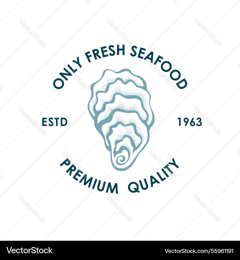 Oyster shell label Royalty Free Vector Image - VectorStock