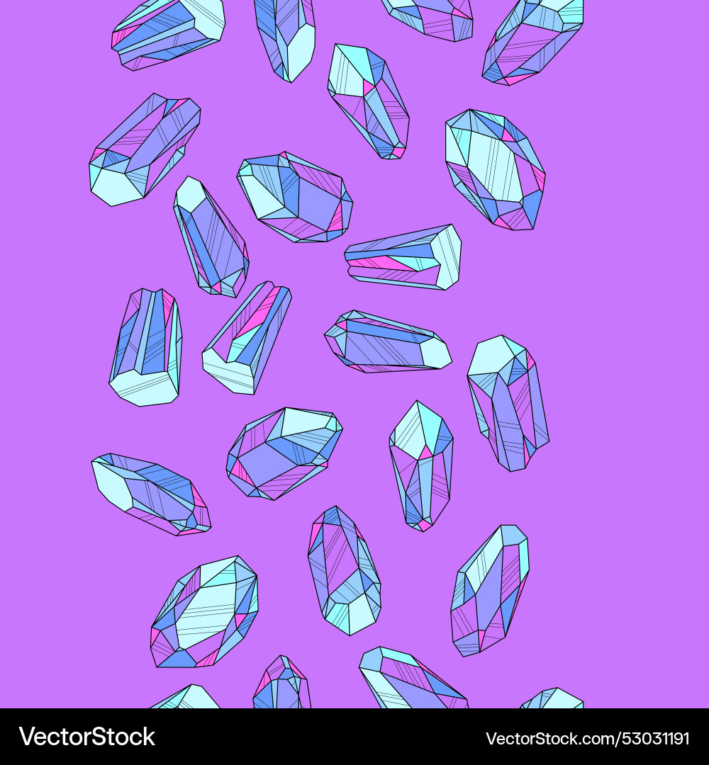 Pattern with crystals or minerals jewelry Vector Image
