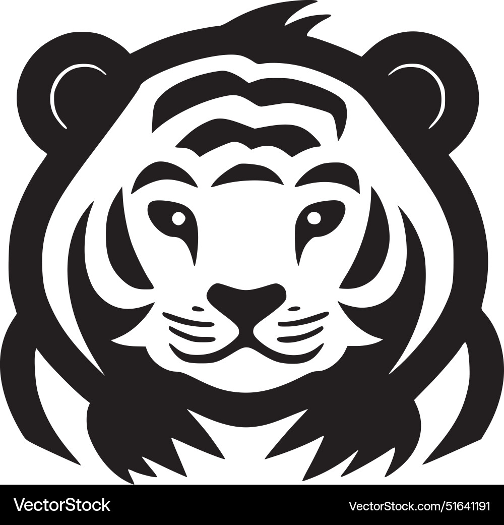 Tiger baby - minimalist and flat logo Royalty Free Vector