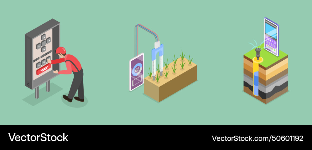 3d isometric flat Royalty Free Vector Image - VectorStock