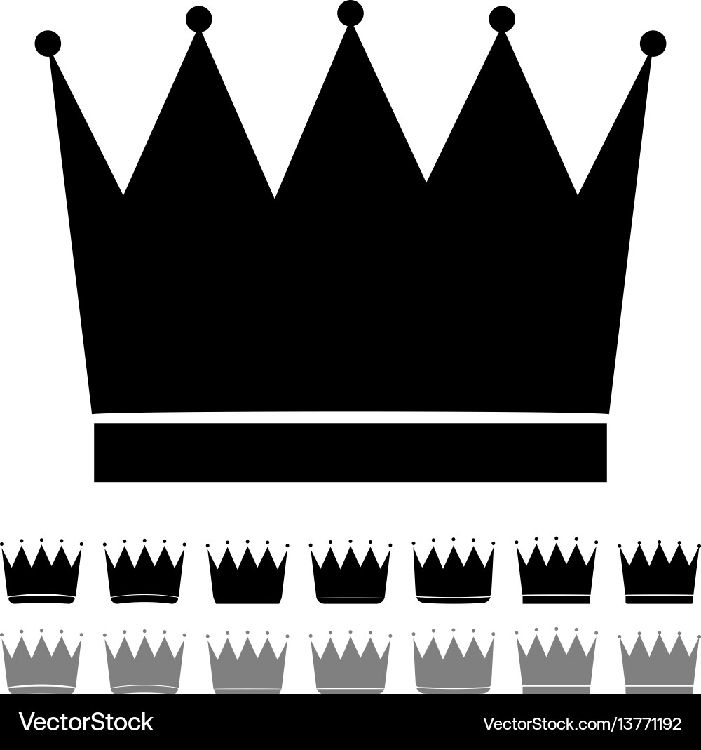 Black and grey crown different shapes icon Vector Image