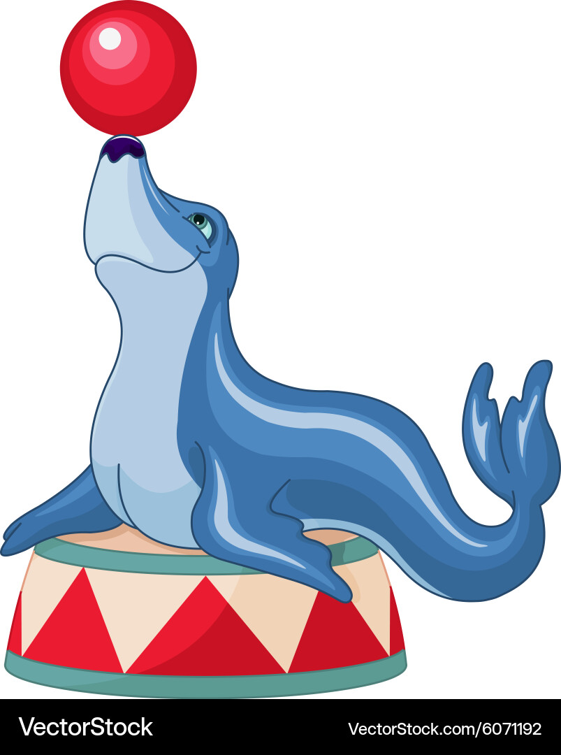 Circus seal Royalty Free Vector Image - VectorStock