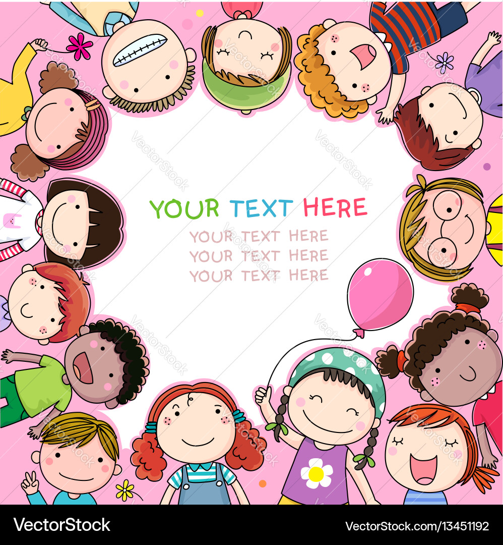 Colorful Cartoon Kids Background Royalty Free Vector Image