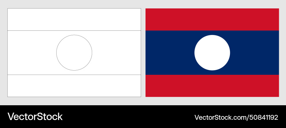 Coloring flag set of laos Royalty Free Vector Image