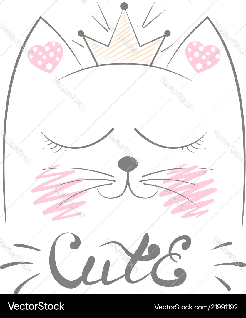 Cute cat meow Royalty Free Vector Image - VectorStock