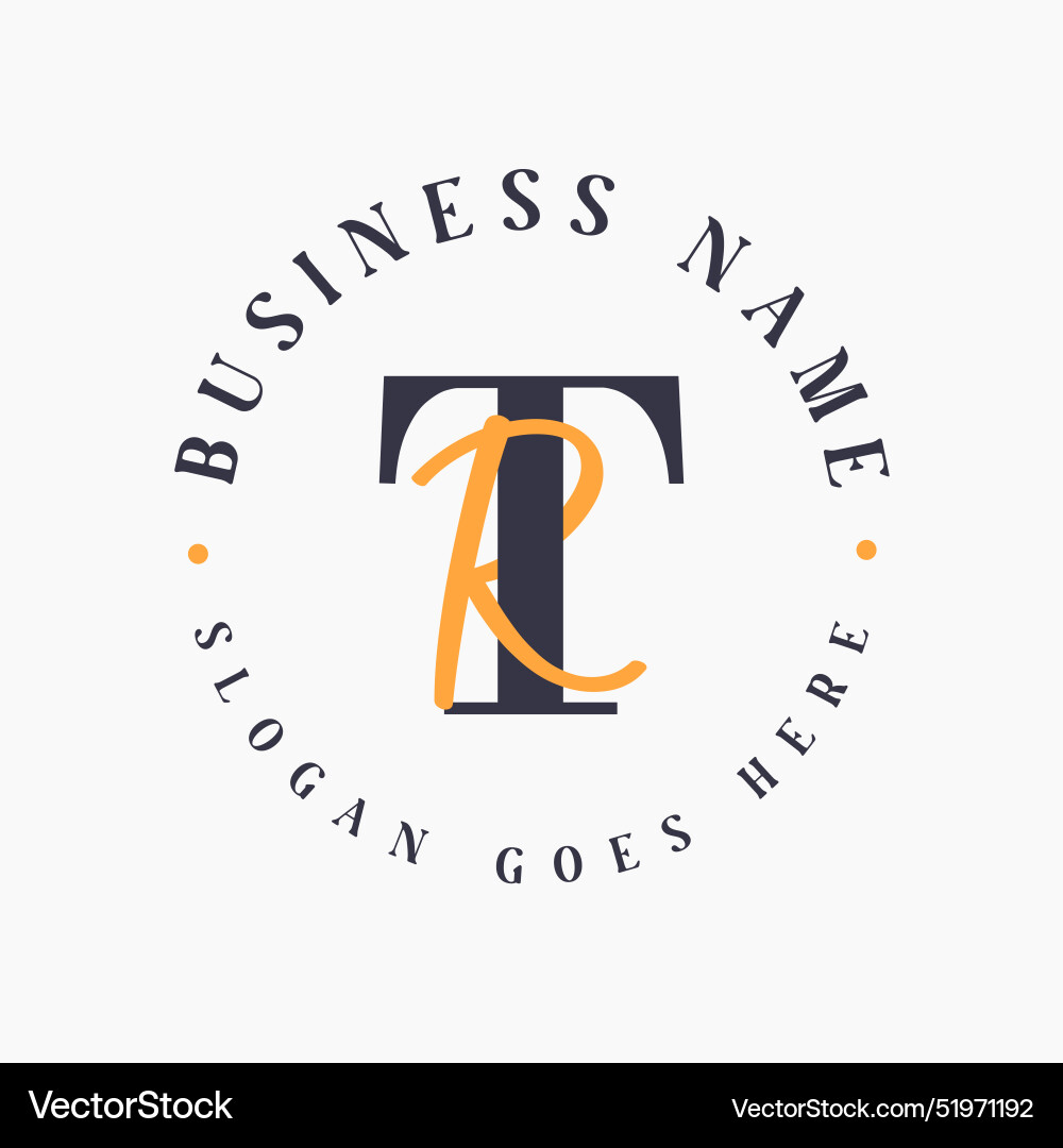 Elegant letter tr initials logo for corporate Vector Image