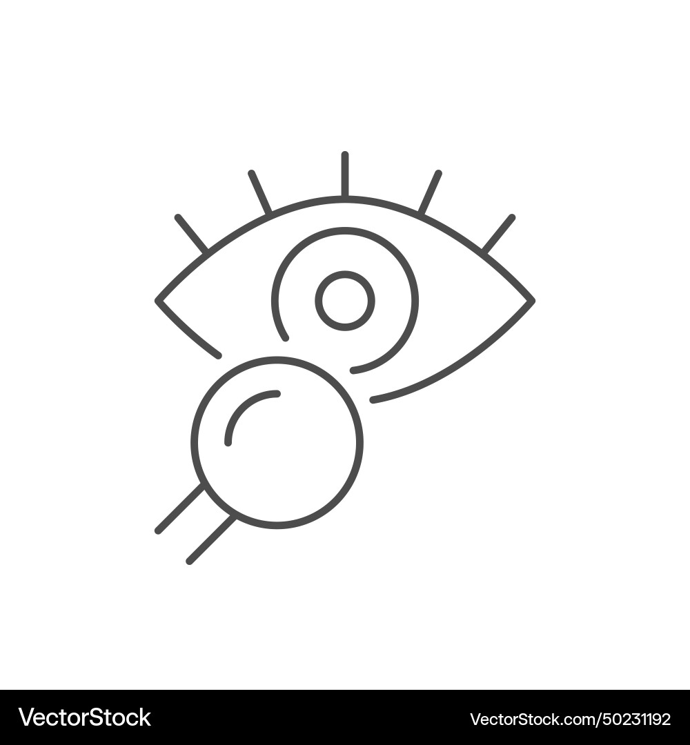 Eye examination line outline icon Royalty Free Vector Image
