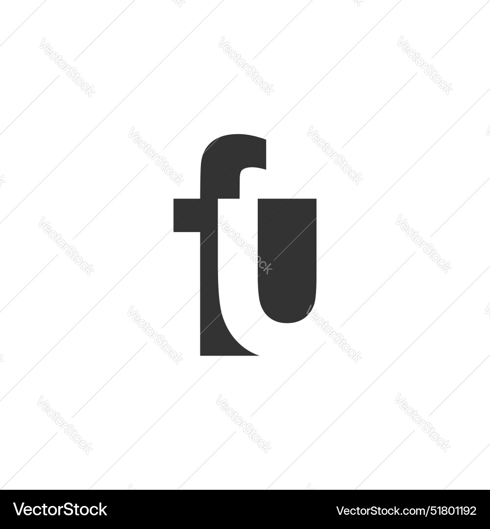 Fu creative geometric initial based modern Vector Image