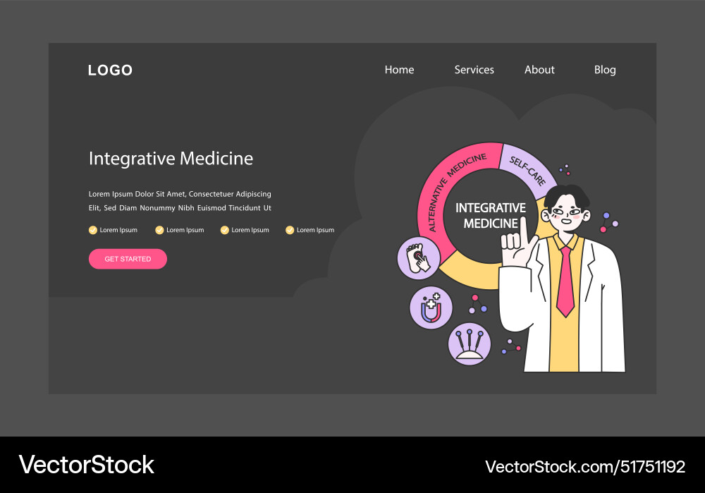 Integrative medicine concept flat Royalty Free Vector Image