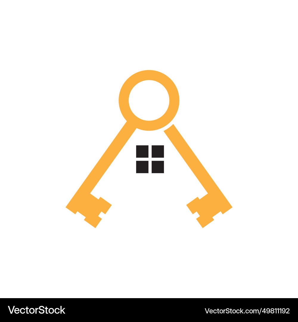 Key house icon logo design Royalty Free Vector Image