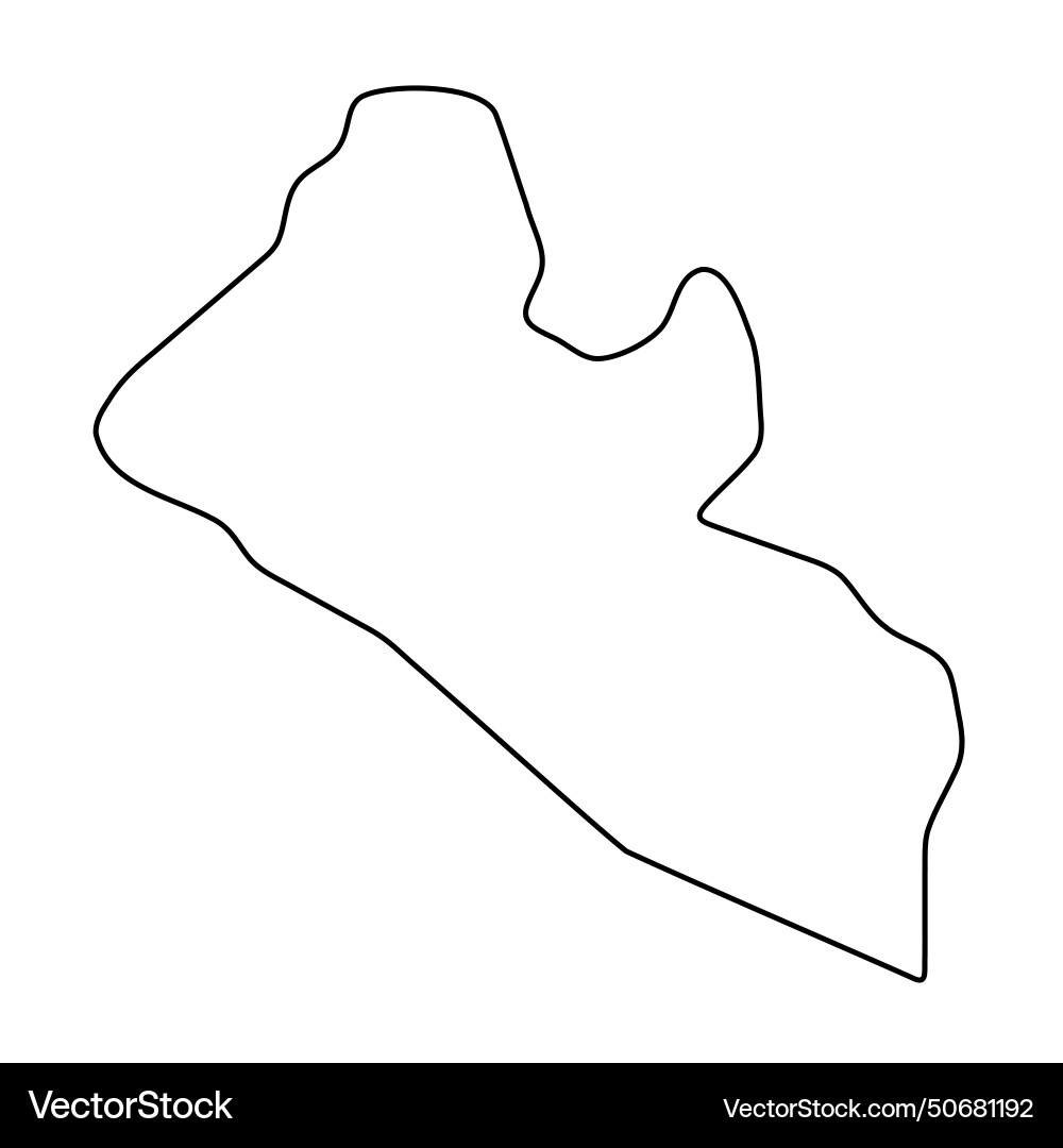 Liberia simplified outline map Royalty Free Vector Image