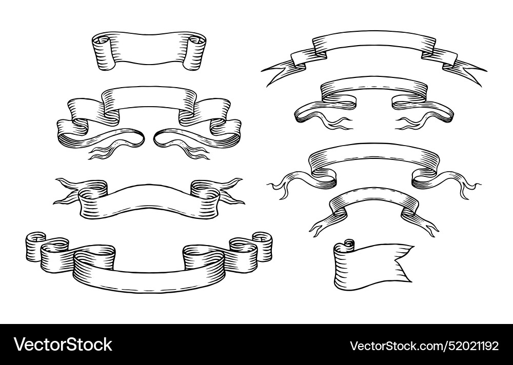 Set of different ribbons design icons Royalty Free Vector