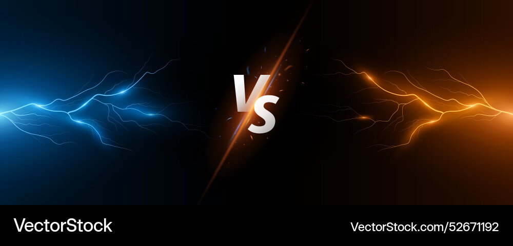 Versus background with thunderstorm effect vs Vector Image