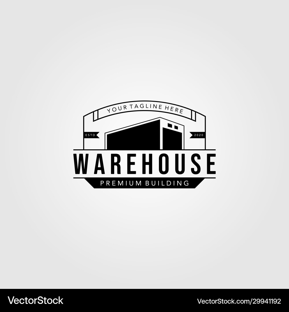 Vintage warehouse logo template Royalty Free Vector Image