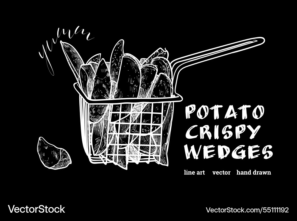 Wedges crisp on black background Royalty Free Vector Image