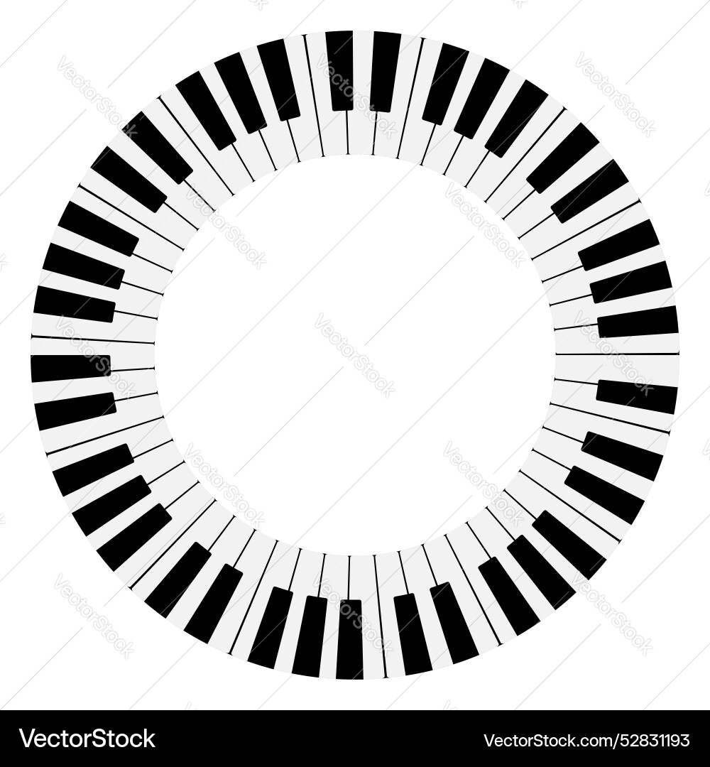 A modern circular piano keyboard design suitable Vector Image