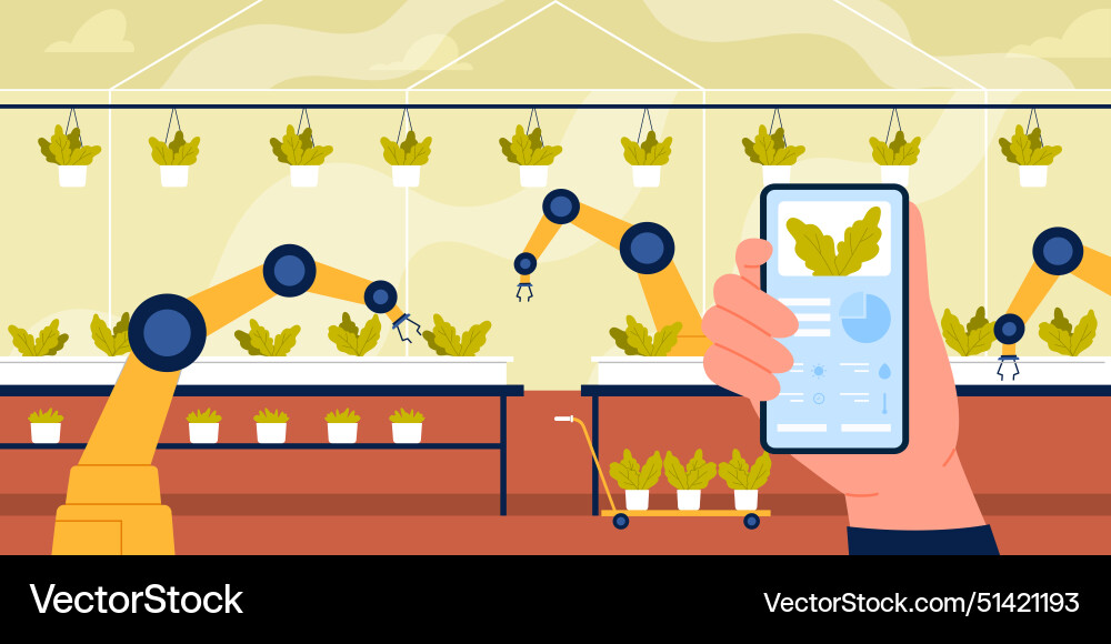 Automation in growing agricultural plants Vector Image