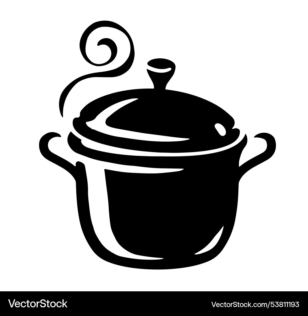 Cooking pot with lid icon kitchen saucepan Vector Image