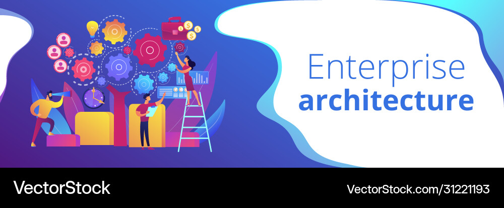 Enterprise architecture concept banner header Vector Image