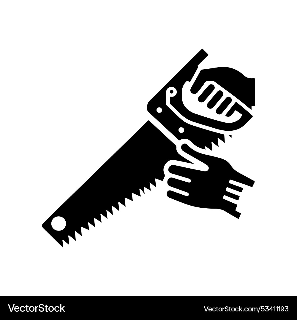 Hand saw art Royalty Free Vector Image - VectorStock