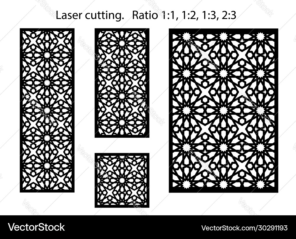 Intricate Jali Panel Set Royalty Free Vector Image