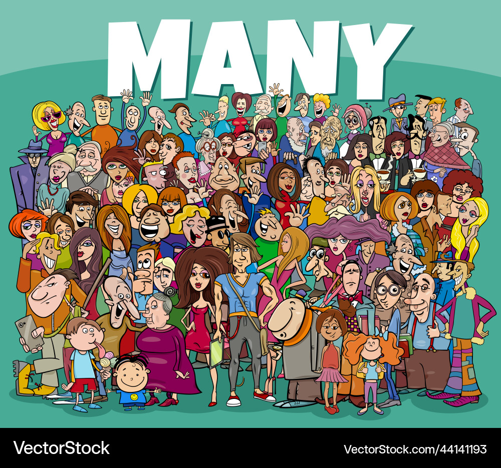Many cartoon people comic characters group Vector Image