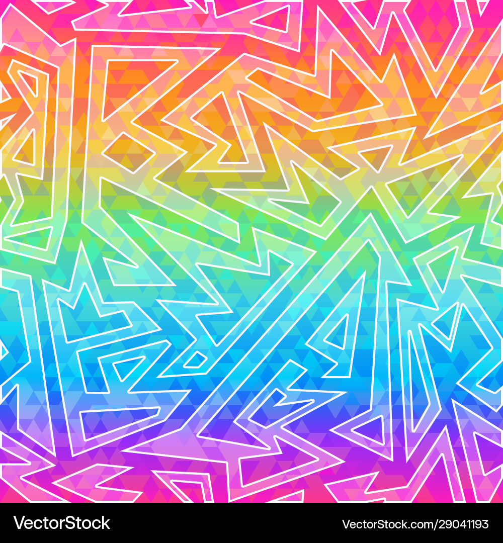 Rainbow geometric seamless pattern Royalty Free Vector Image