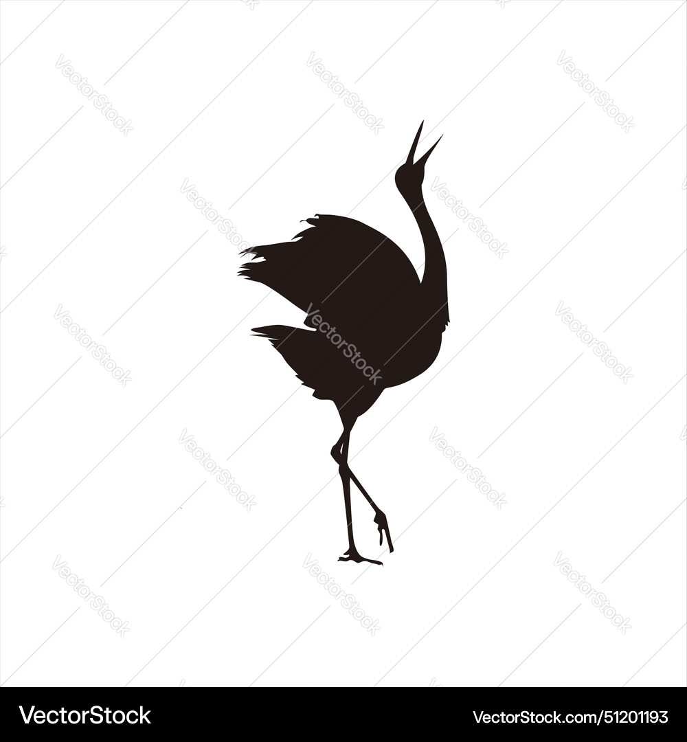 Set of sandhill crane silhouette Royalty Free Vector Image