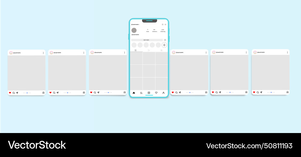Social media carousel post template Royalty Free Vector