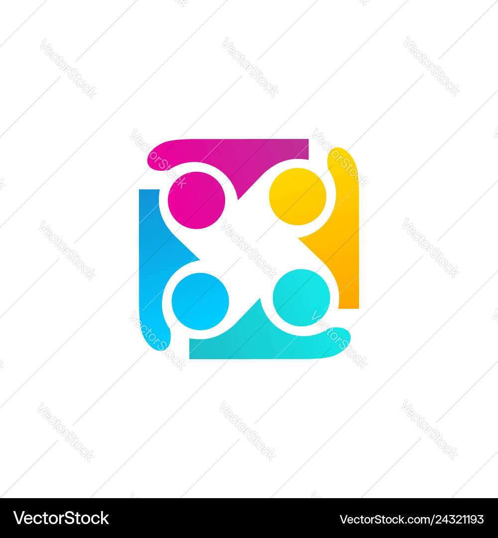 Team work education logo icon symbol design Vector Image