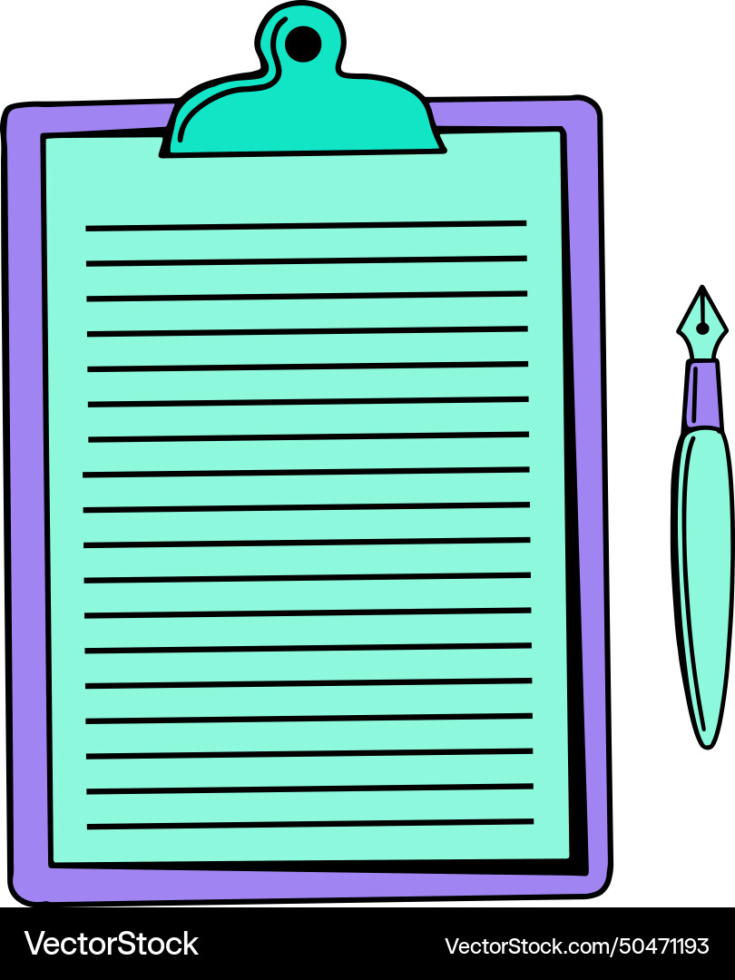 Writing pad with pen Royalty Free Vector Image