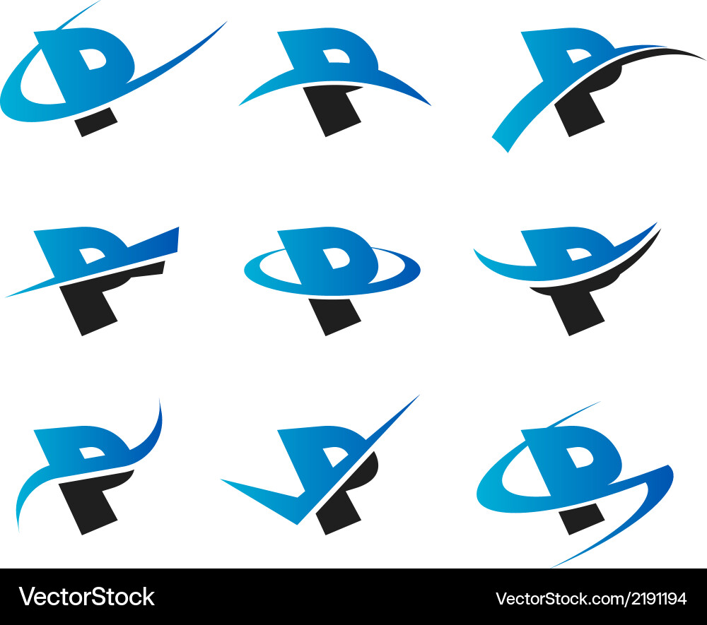 Alphabet p logo icons Royalty Free Vector Image