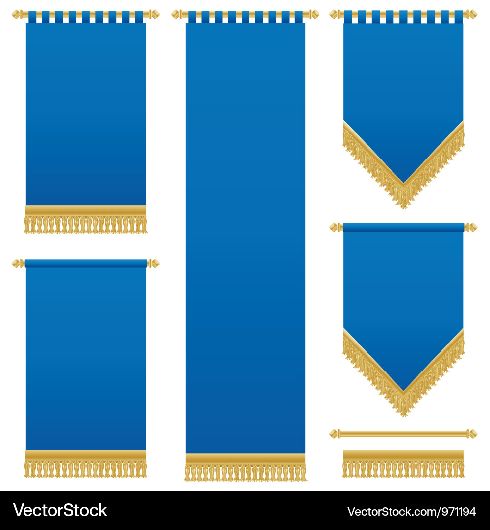 Blue wall hangings Royalty Free Vector Image - VectorStock