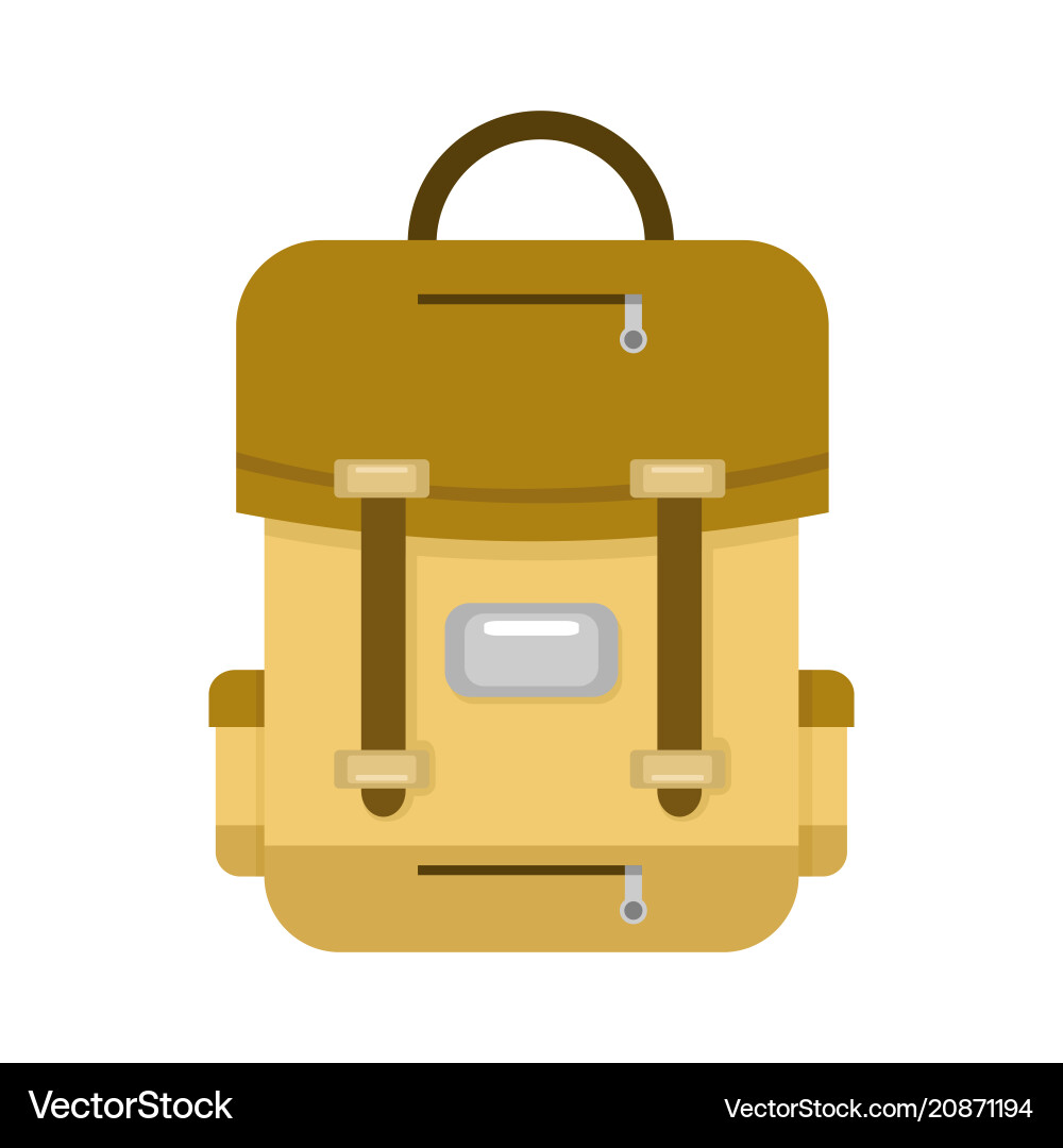 Brown school backpack Royalty Free Vector Image