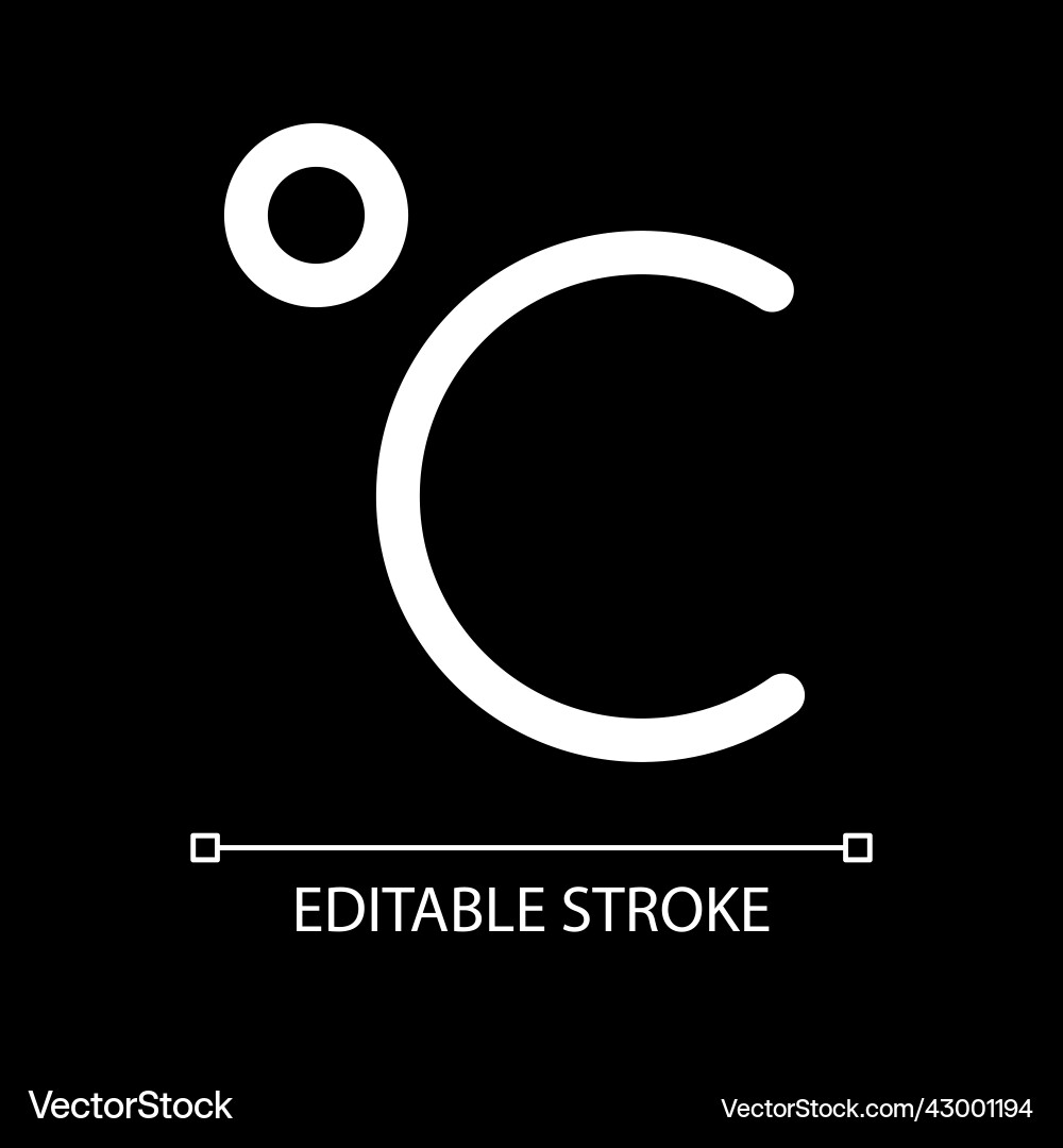 Celsius Temperaturskala weiß lineare ui-Symbol Vektorbild