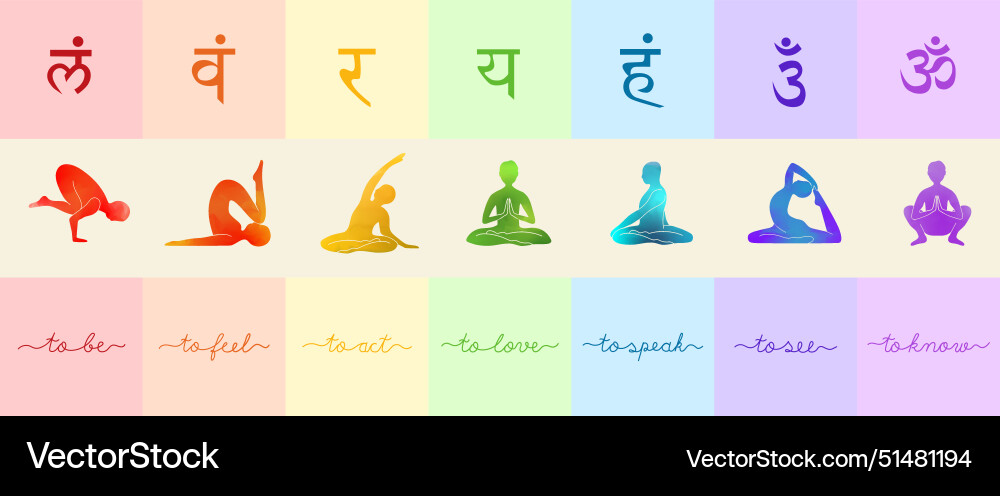 Chakra symbol visual infographic Royalty Free Vector Image
