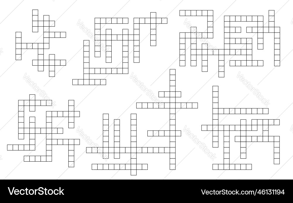 Crossword Puzzle Grid Template Royalty Free Vector Image