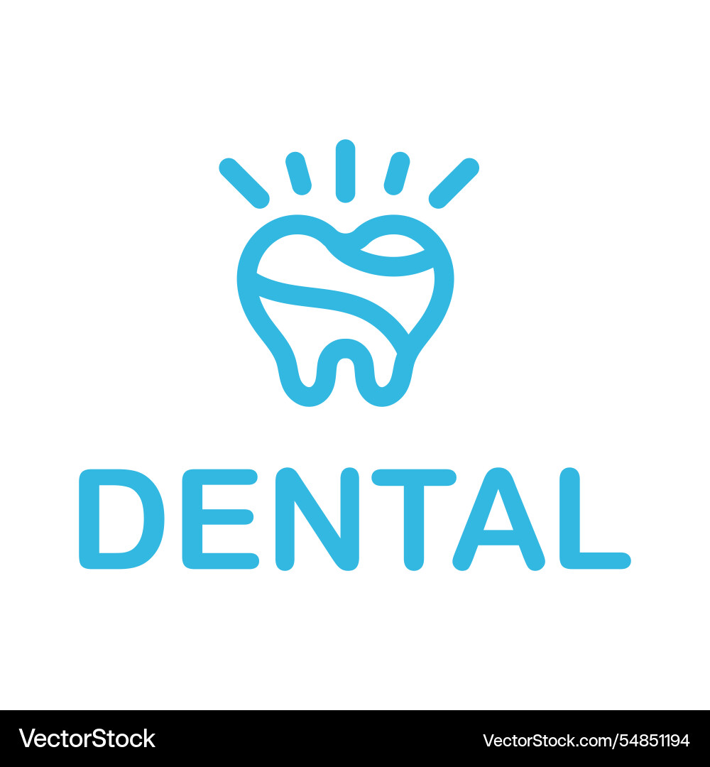 Dental flat minimalist logo design Royalty Free Vector Image