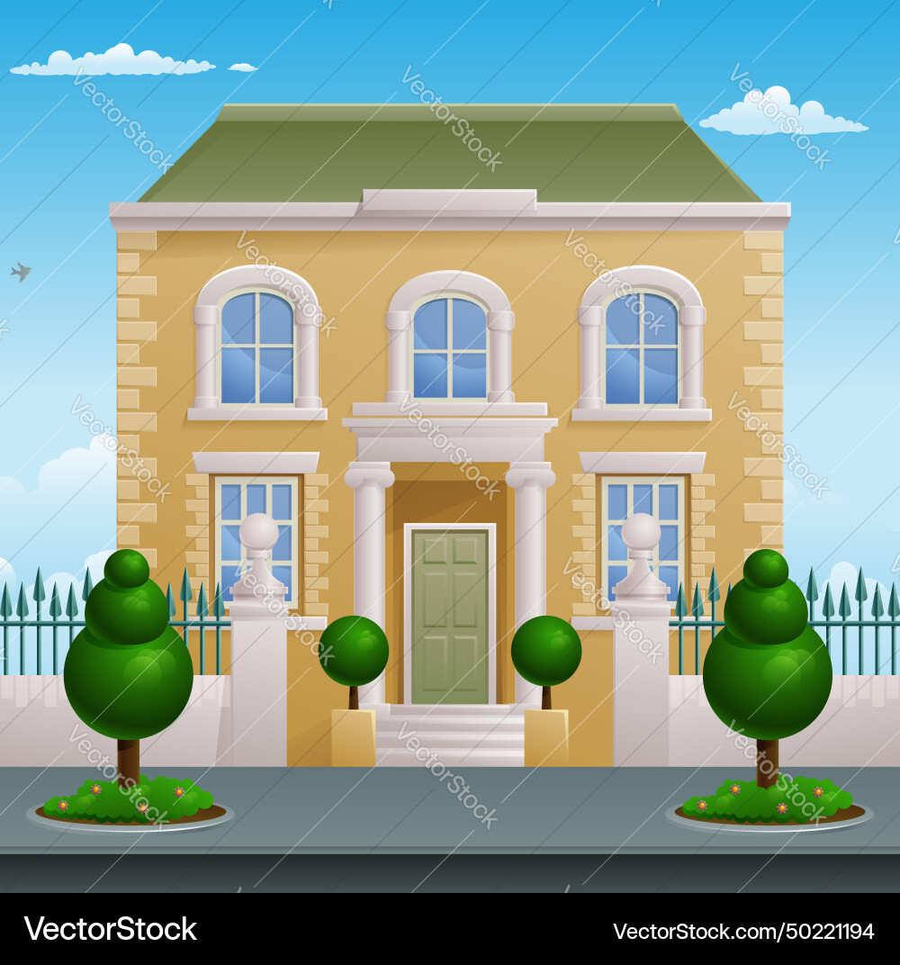 Georgian victorian house building Royalty Free Vector Image