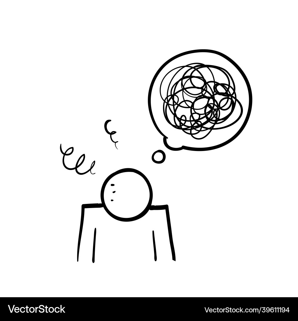 Hand drawn doodle complicated mind and mental Vector Image