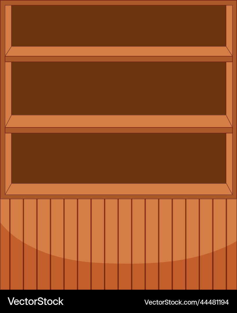 Isolated wood shelf cartoon Royalty Free Vector Image