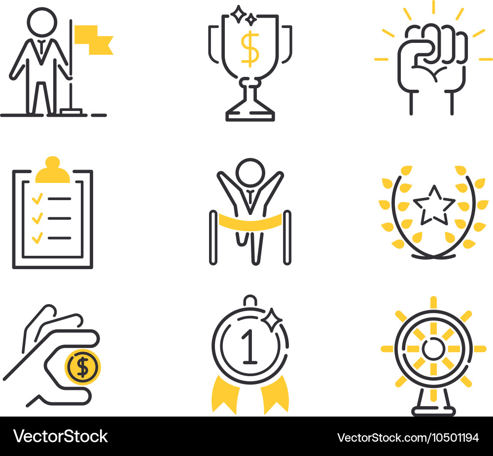 Motivations icons set Royalty Free Vector Image