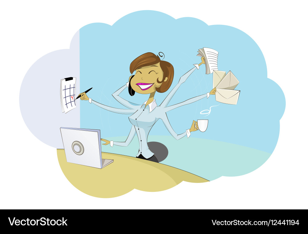 Secretary can easily handle several things Vector Image