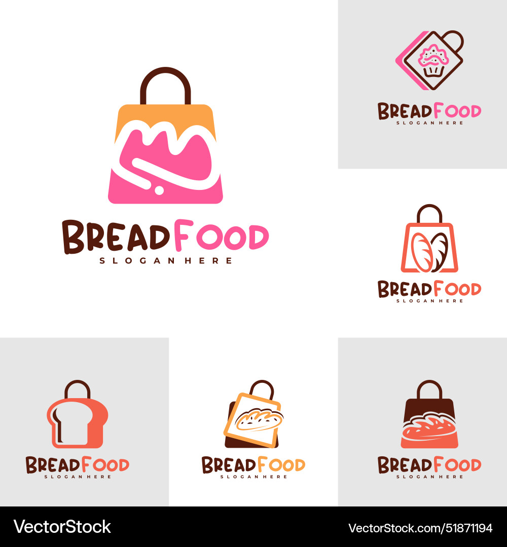 Set of bread shop logo template creative – Royalty-Free Vector ...